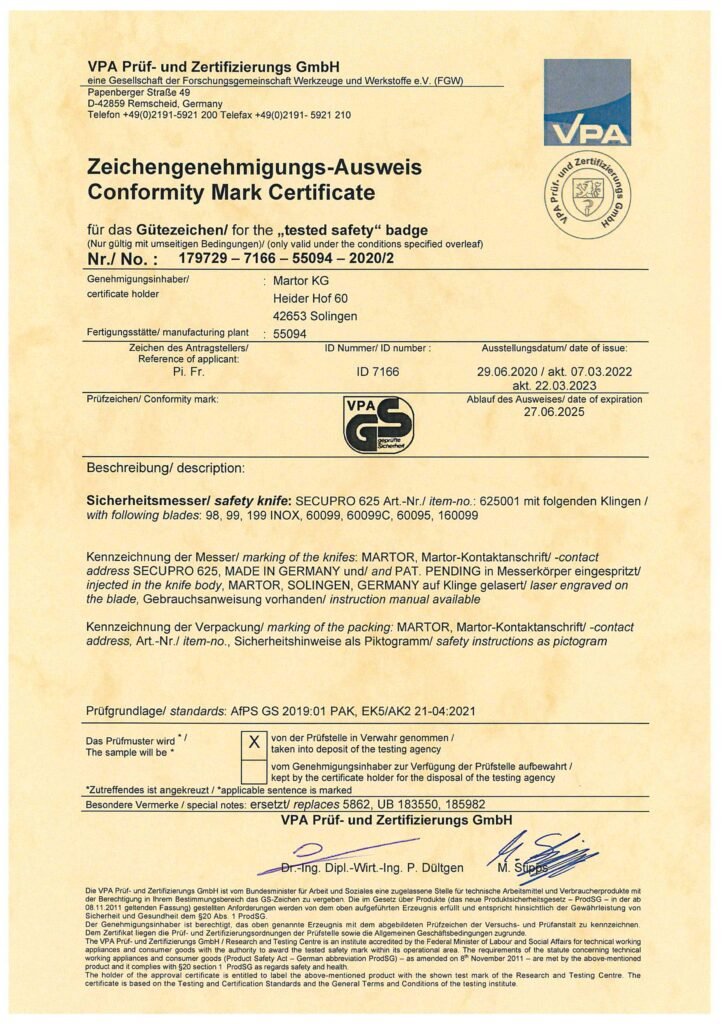 Secupro 625 Automatic Blade Retraction Safety Cutter | Saurya Safety