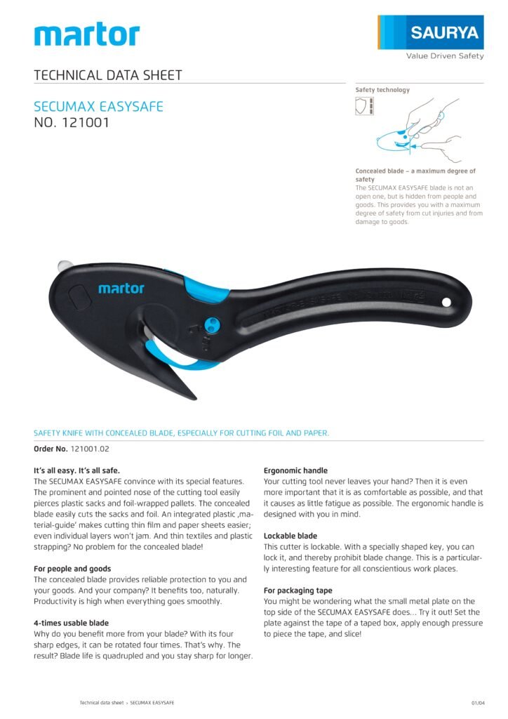 Martor Safety Cutter Secumax Easysafe | Saurya Safety