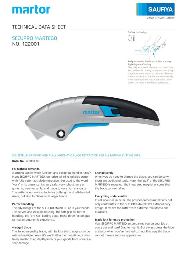 Martor Secupro Martego 122 Utility Knife | Saurya Safety