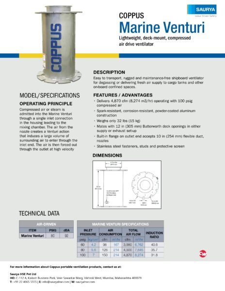 Resources Marine Venturi Ventilator | Saurya Safety